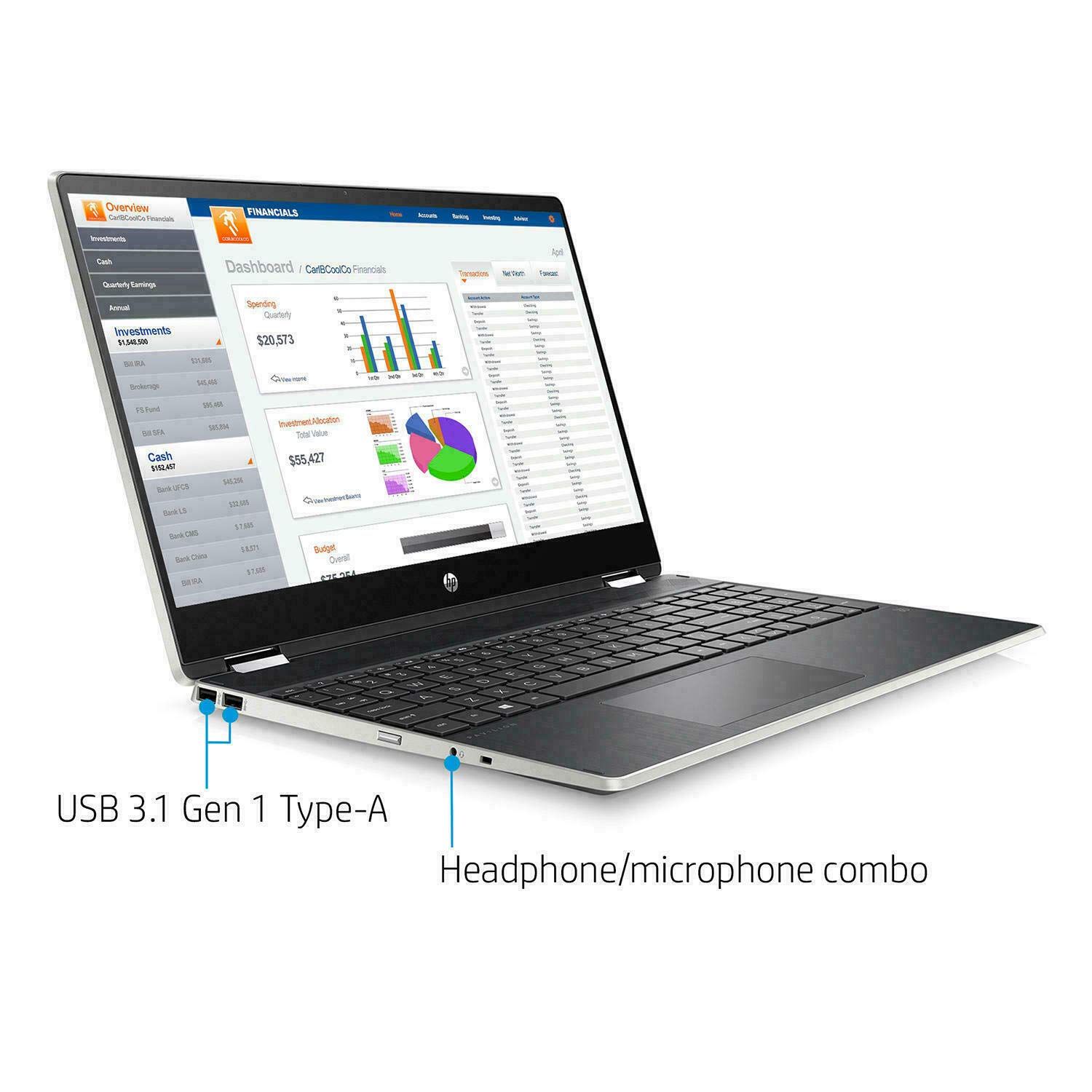 2020 HP Pavilion 15.6" 2-in-1 Convertible HD Touchscreen Laptop Intel Core i5-10210U 8GB DDR4 512GB M.2 SSD Windows 10