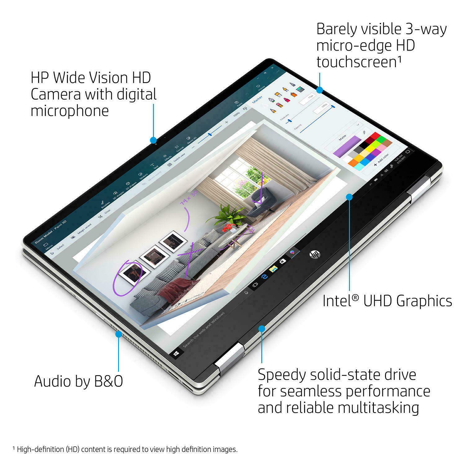 2020 HP Pavilion 15.6" 2-in-1 Convertible HD Touchscreen Laptop Intel Core i5-10210U 8GB DDR4 512GB M.2 SSD Windows 10