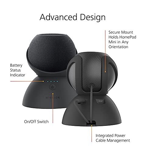 Mission Battery Base for HomePod Mini (Black) (Make HomePod Portable)
