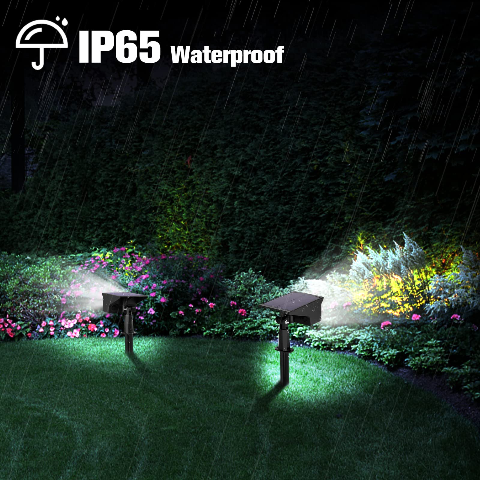 OOOLED Solar Spot Lights Outdoor, 6 Pack, 40 LEDs, 6500K Super Bright, IP65 Waterproof, Auto On/Off, Adjustable Light Head