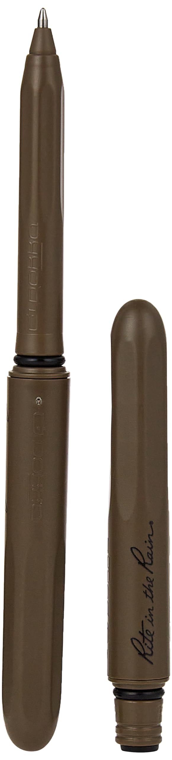Rite in the Rain All-Weather EDC Pen, Flat Dark Earth Pokka 2-Pack, Black 0.8mm Ink, Fine Point (No. FDE92)