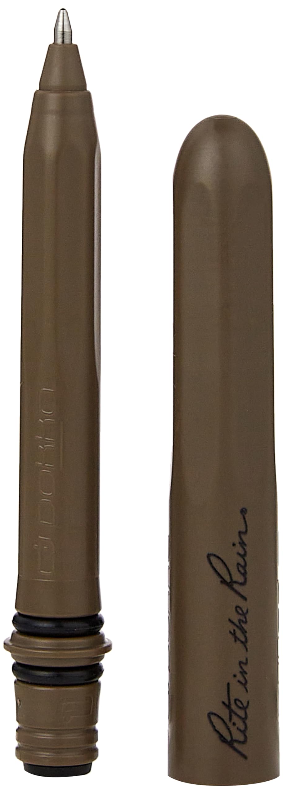 Rite in the Rain All-Weather EDC Pen, Flat Dark Earth Pokka 2-Pack, Black 0.8mm Ink, Fine Point (No. FDE92)