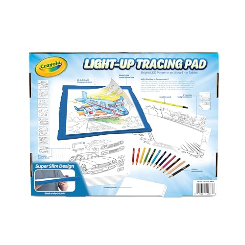 Crayola Light Up Tracing Pad - Blue, Tracing Light Box for Kids, Drawing Pad, Toys for Kids, Gift for Boys & Girls, Ages 6, 7, 8