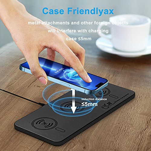 15W Wireless Charger, JE Make IT Simple 3 in 1 Wireless Charging Station,Mag-Safe Charger,Wireless Charging pad Multiple Devices for iPhone 14/13/12/SE/8/Samsung/Other Wireless Charging Andriod Phone