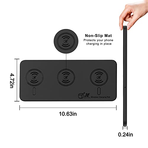 15W Wireless Charger, JE Make IT Simple 3 in 1 Wireless Charging Station,Mag-Safe Charger,Wireless Charging pad Multiple Devices for iPhone 14/13/12/SE/8/Samsung/Other Wireless Charging Andriod Phone