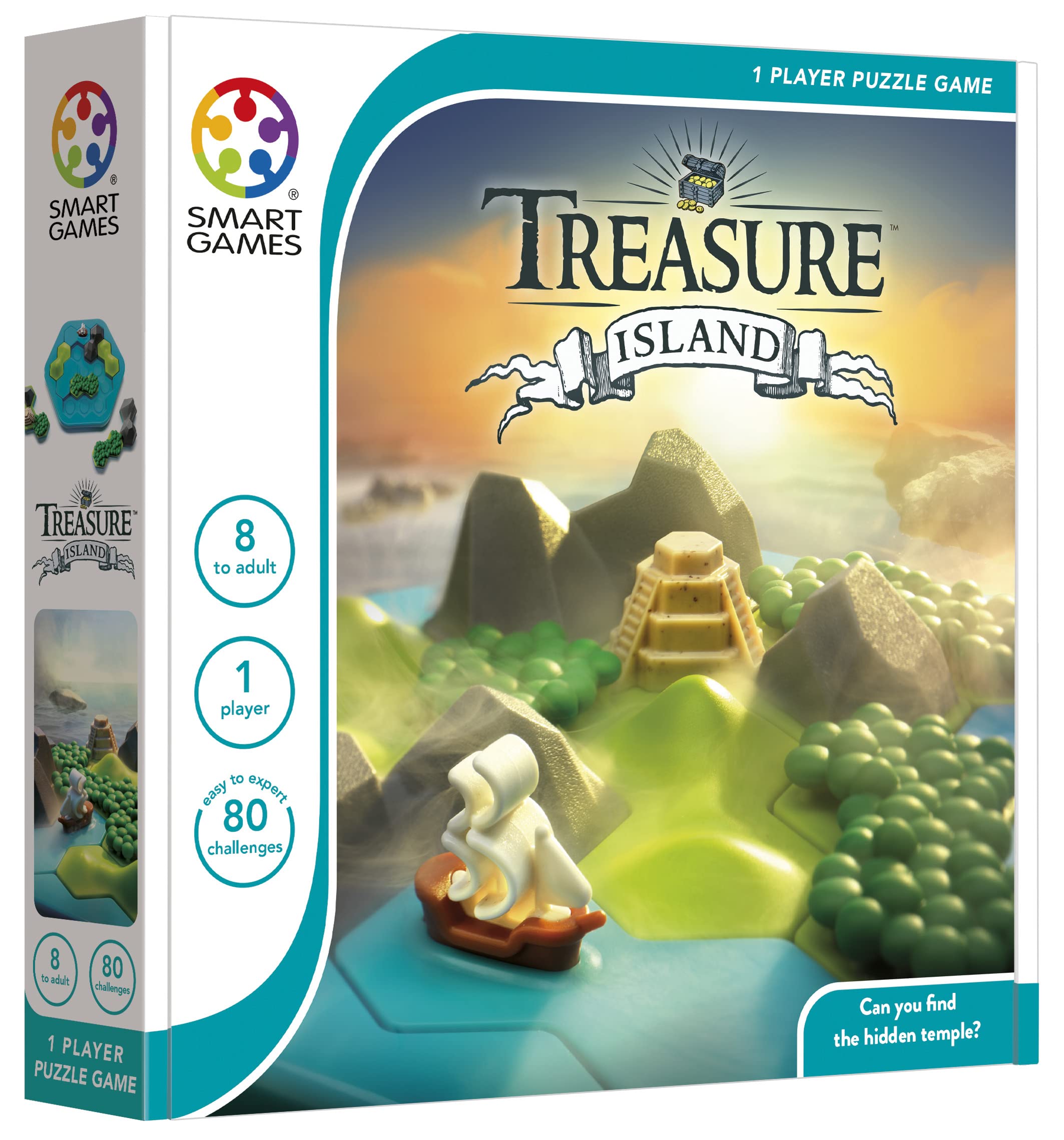 SmartGames Treasure Island Deduction Games Featuring 80 Challenges for Ages 8 - Adult