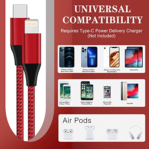Fast Charger iPhone Charging Cable,iPhone Charger Fast Charging Cord [Apple MFi Certified] 3Pack 10FT Quick USBC to Lightning Cable for iPhone 14/14 Plus/14 ProMax/13/13Pro/12MiNi/11/XS/XR/SE,AirPods