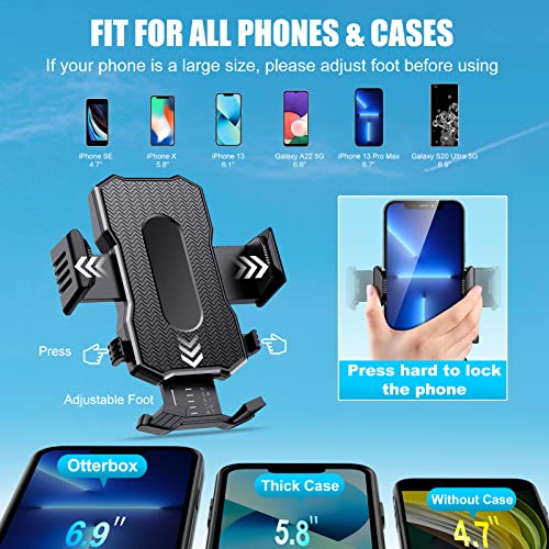 KSYER Phone Mount for Car Dashboard & Air Vent, 1200 Degree Rotation Cell Phone Holder Car [Multi-Angles], Car Phone Holder Mount for iPhone Samsung All Smartphone (Black)