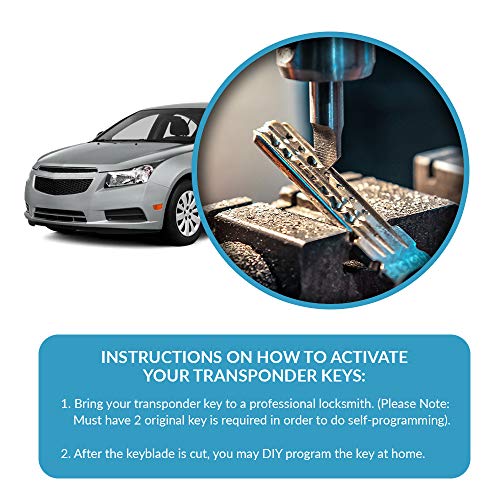 Keyless2Go Replacement for New Uncut Transponder Ignition Car Key Y164 (2 Pack)