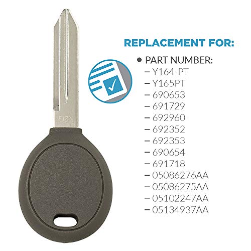 Keyless2Go Replacement for New Uncut Transponder Ignition Car Key Y164 (2 Pack)