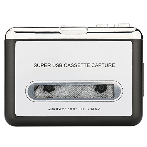 Reshow Cassette Player β Portable Tape Player Captures MP3 Audio Music via USB β Compatible with Laptops and Personal Computers β Convert Walkman Tape Cassettes to iPod Format (Silver)