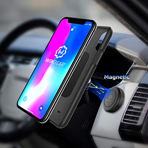 WixGear Magnetic Phone Car Mount, Universal Stick On Dashboard Magnetic Car Mount Holder, for Cell Phones and Mini Tablets with Fast Swift-snap Technology, (Newer Model)