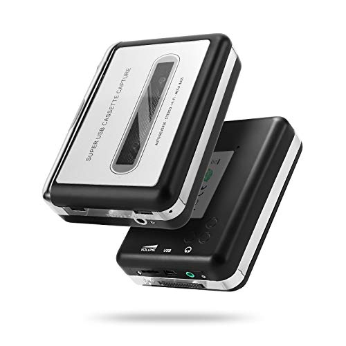 Reshow Cassette Player β Portable Tape Player Captures MP3 Audio Music via USB β Compatible with Laptops and Personal Computers β Convert Walkman Tape Cassettes to iPod Format (Silver)