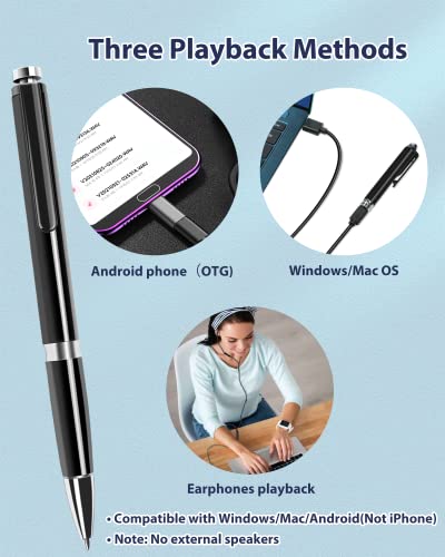 64GB Digital Voice Recorder - 3072Kbps, XIXITPY Voice Activated Recorder with PCM Noise Reduction for Lectures Meetings Classes, Audio Recorder for Portable MP3 Playback