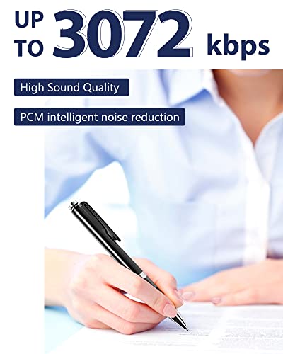 64GB Digital Voice Recorder - 3072Kbps, XIXITPY Voice Activated Recorder with PCM Noise Reduction for Lectures Meetings Classes, Audio Recorder for Portable MP3 Playback