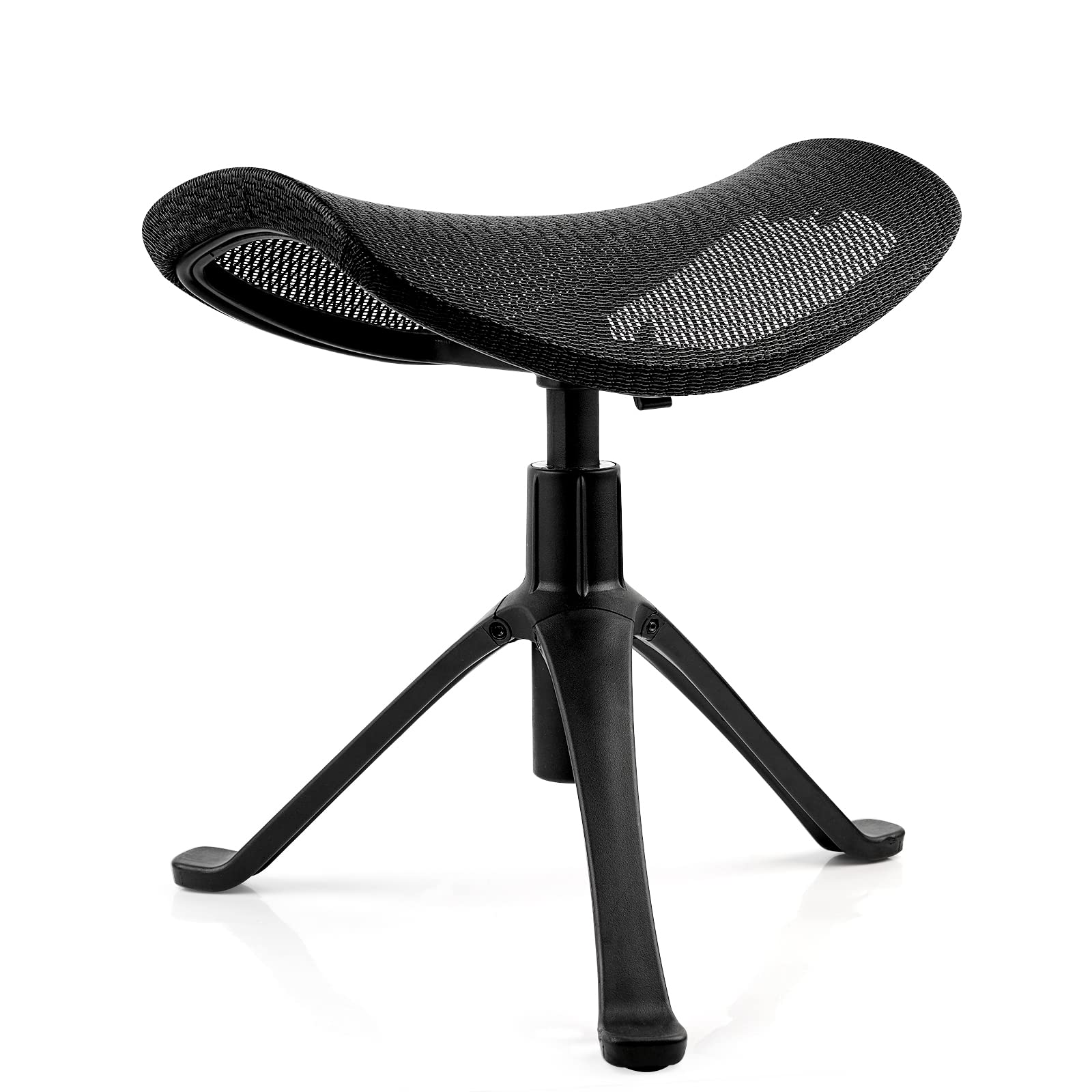 Lilithye Footrest for Desk Adjustable Height 2-in-1 Function Rotatable Ergonomic Under Desk Footrest Ottoman Stool Rolling Leg Rest for Home Office (Black)