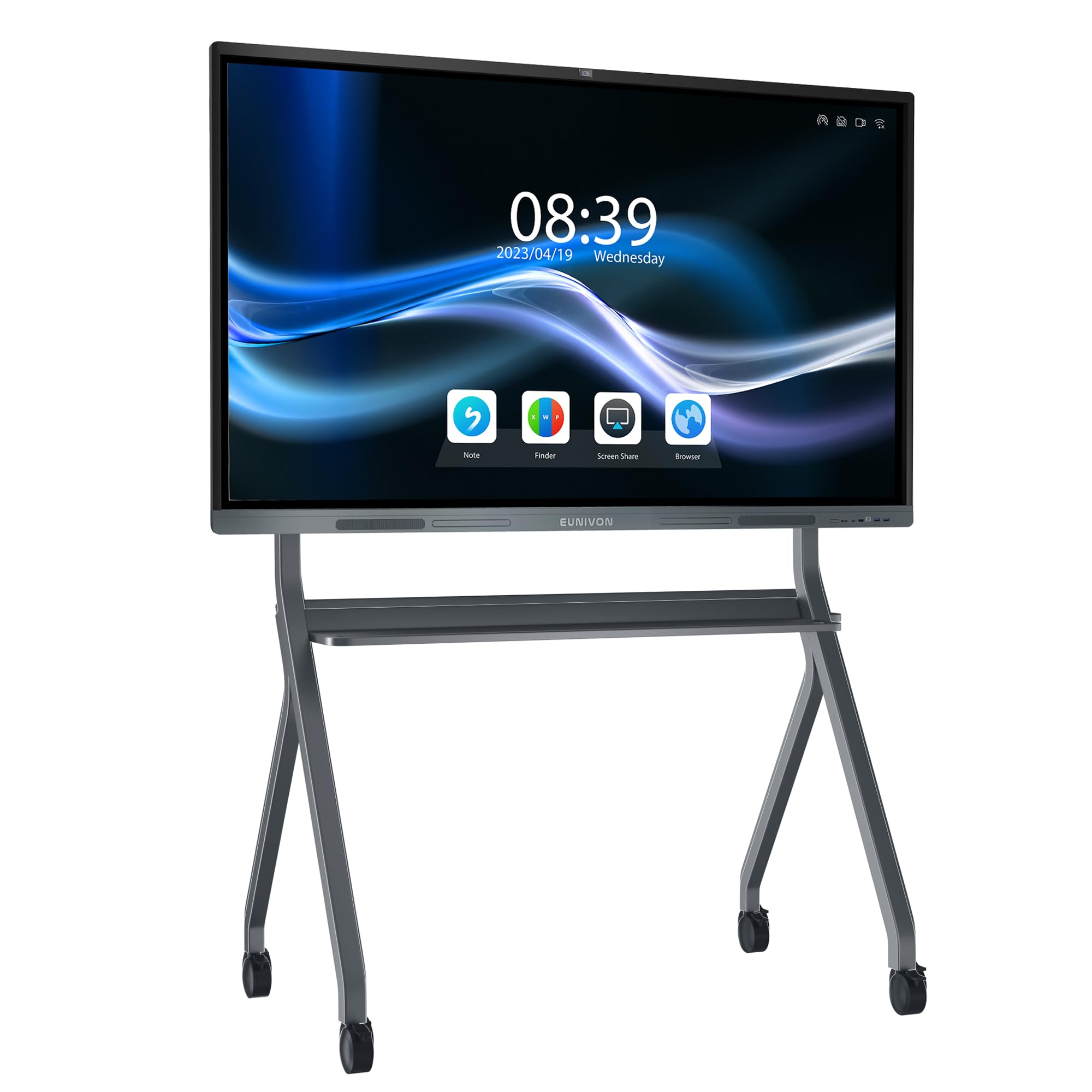 EUNIVON Smart Board, 65'' 4K UHD Interactive Whiteboard, Dual System Interactive Touch Screen Smart Whiteboard, Smartboard for Classroom and Business (Stand Not Included)