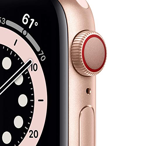 Apple Watch Series 6 (GPS + Cellular, 40mm) - Gold Aluminum Case with Pink Sand Sport Band (Renewed)