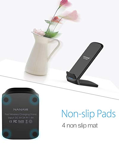 NANAMI Fast Wireless Charger, Qi Certified Wireless Charging Stand with QC3.0 Adapter USB Charger for iPhone 14/13/12/SE 2020/11/XS Max/XR,10W Compatible Samsung Galaxy S23/S22/S21/S20/S10/S9/Note 20