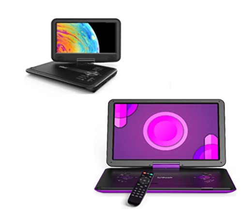 ieGeek 16.9'' Purple Portable DVD Player and 11.5''Black Portable DVD Player