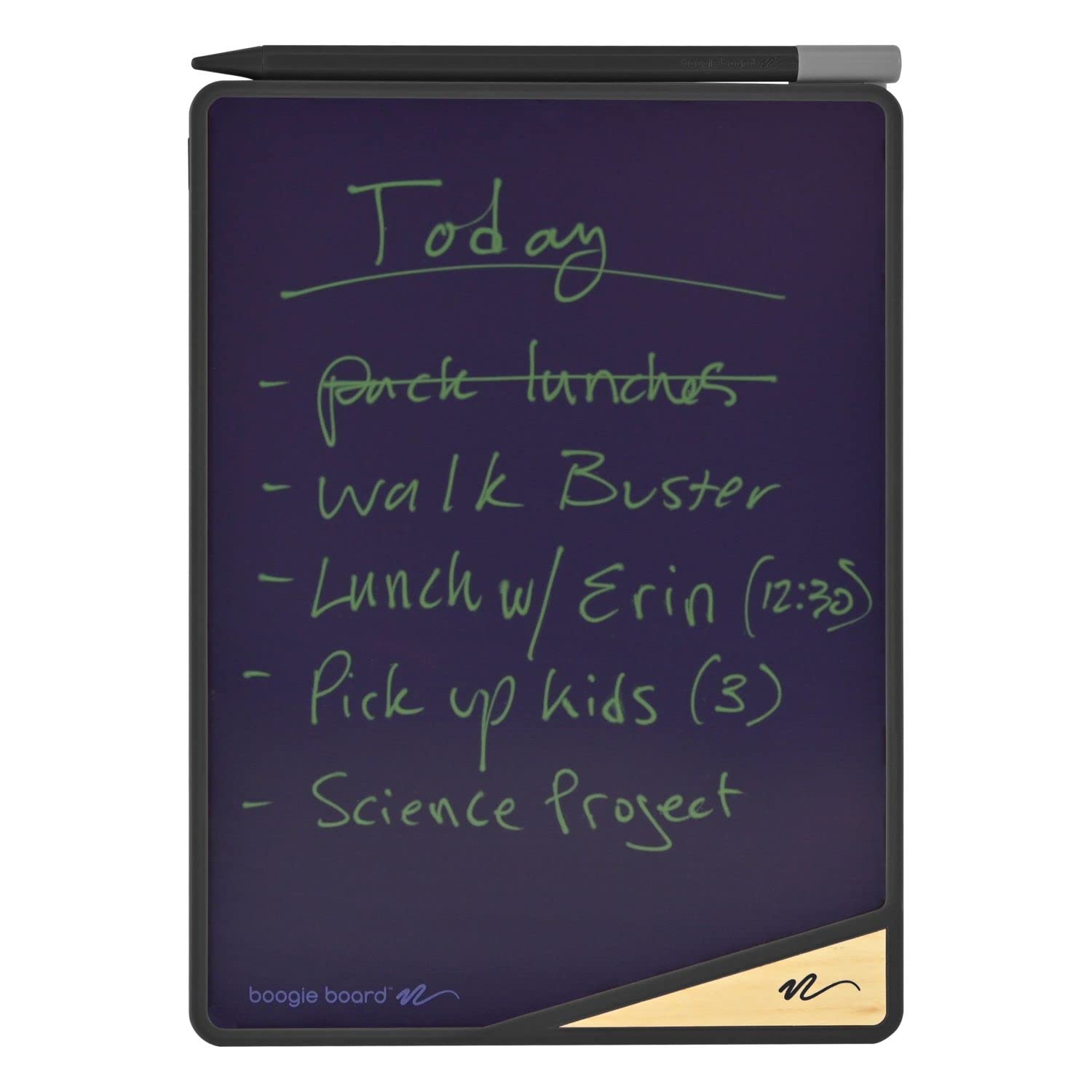 Boogie Board VersaBoard Authentic Reusable Home & Office Organization Notepad with 8.5” LCD Writing Tablet, VersaPencil Stylus, Instant Erase & Built-in Magnet & Portrait/Landscape Kickstand (Gray)