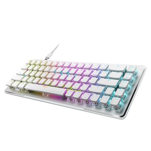 ROCCAT Vulcan II Mini Air 65% Optical Mechanical Gaming Keyboard, Full Wireless and Bluetooth Capabilities, Customizable RGB Illumination, Button Duplicator, On-Board Profiles, Aluminum Plate β White