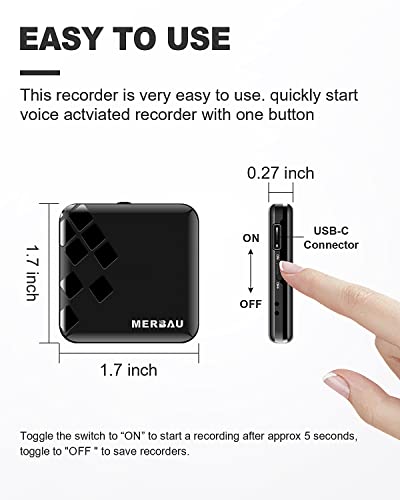 64GB Voice Activated Recorder, Digital Voice Recorder with 750 Hours Recording Storage, 25 Hours Long-Lasting Battery