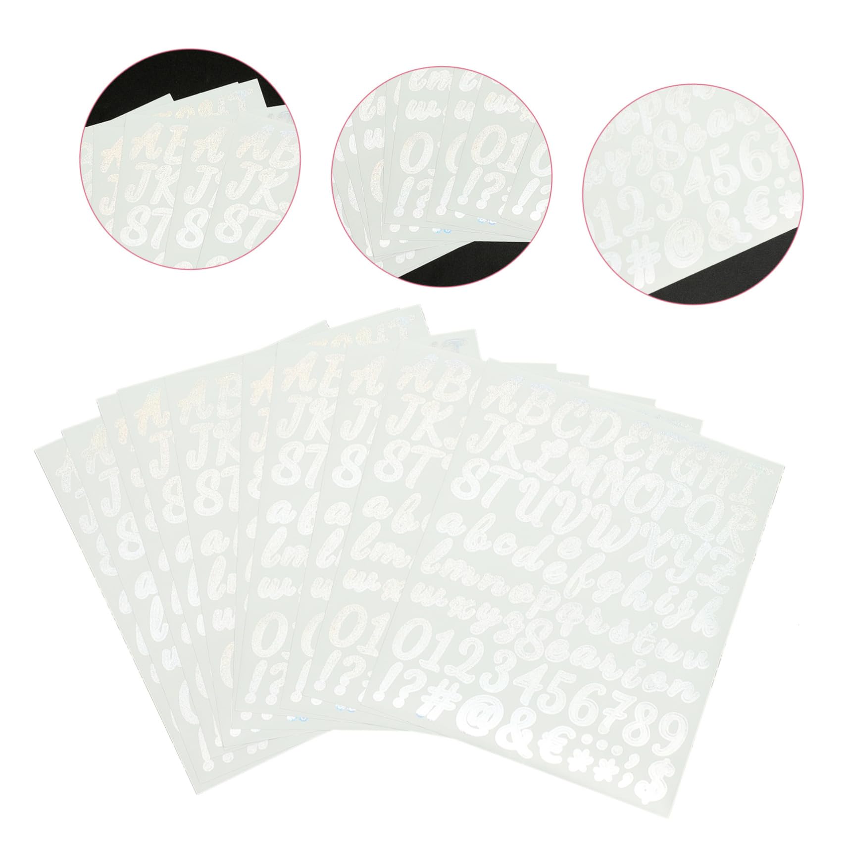 TEHAUX 30 Sheets Alphanumeric Stickers Glitter Diary Stickers Glitter Letters Number Stickers Gemstone Stickers Hand Account Sticker Greeting Card Flash Grid Bottom Fine Sand Golden