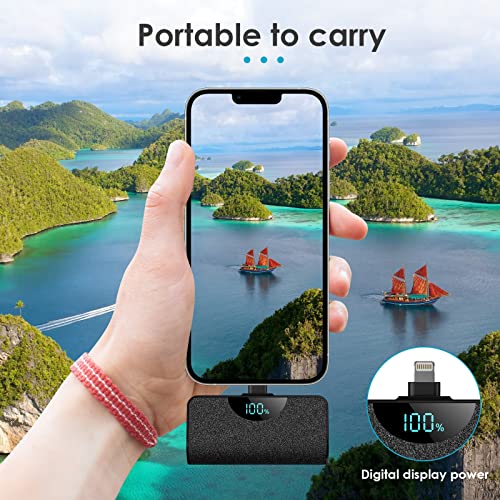 Small Portable Charger 5200mAh,Upgraded Ultra-Compact 15W PD Fast Charging Power Bank Smart LCD Display Cute Battery Pack Compatible with iPhone 14/14 Pro Max/13/13 Pro/12/12 Pro/11/XR/X/8/7 and More