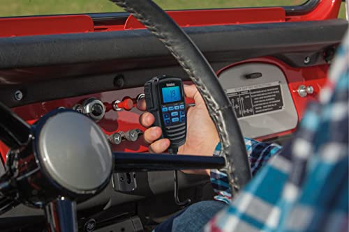 Uniden CMX760 Bearcat Off Road Series Compact Mobile CB Radio, 40-Channel Operation, Ultra-Compact for Easy Mounting, Large 7-Color Backlit LCD Display on Mic with Built-in Speaker Mic, Black