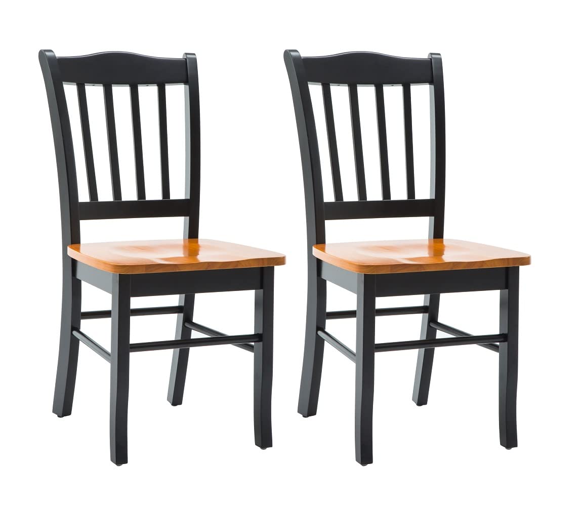 Boraam Shaker Chair, Black/Oak, Set of 2