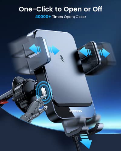 Wireless Car Charger,【1s Auto-Clamping & Never Fall Off】 15W Qi Fast Charging, Air Vent Car Phone Mount Wireless Charging for iPhone 13 Pro Max/13Pro/13/12/11, Samsung Galaxy S22 Ultra/S22/S21, etc