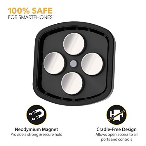 Scosche MM2VP2SR-SP MagicMount Pro Magnetic FreeFlow Vent Mount Holder Phone Mount for Car, Neodymium Magnet, Adjustable Rotating view, Back