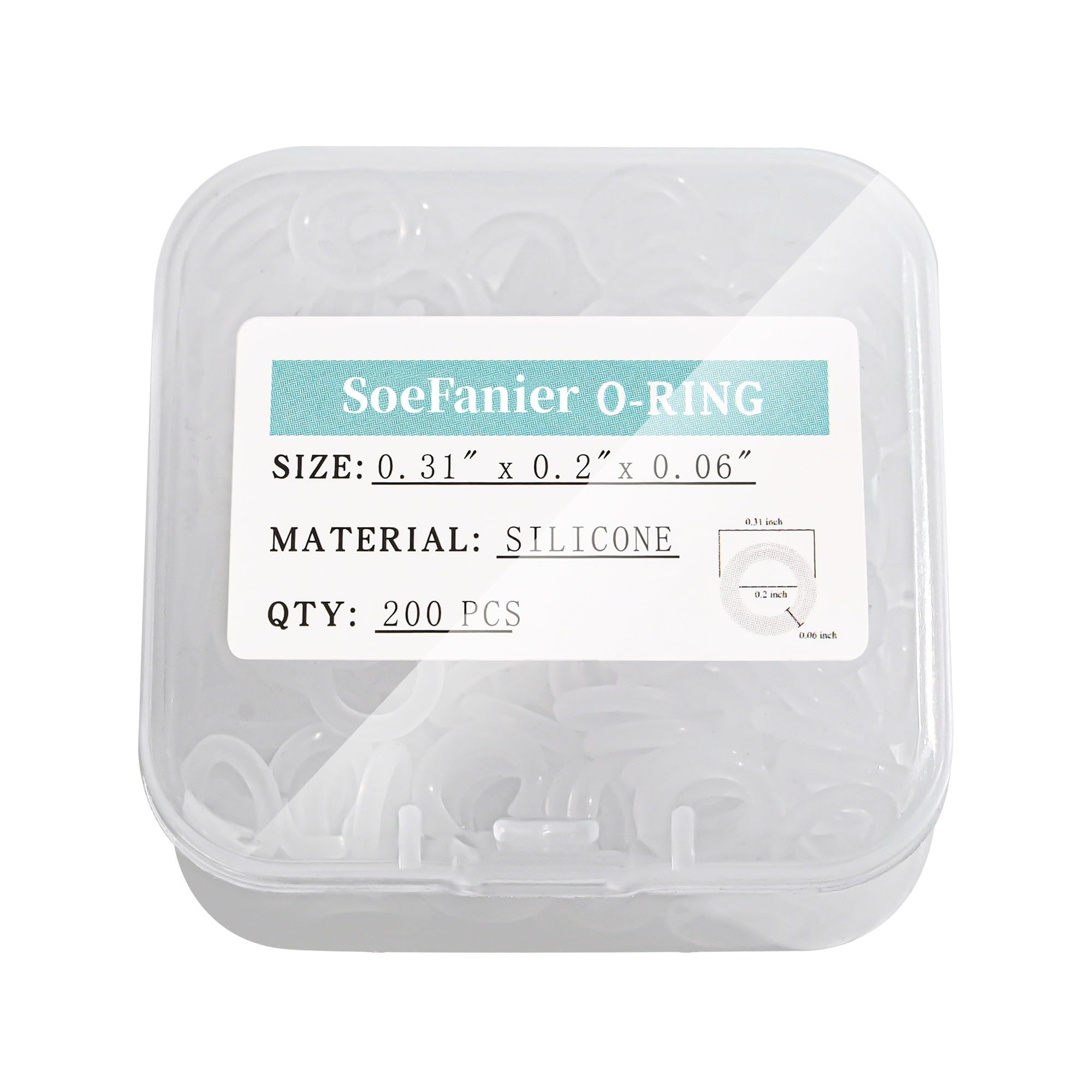 Budefull 200Pcs Clear O-Ring Switch Dampeners Keycap for Mechanical Keyboard Cherry Mx, White