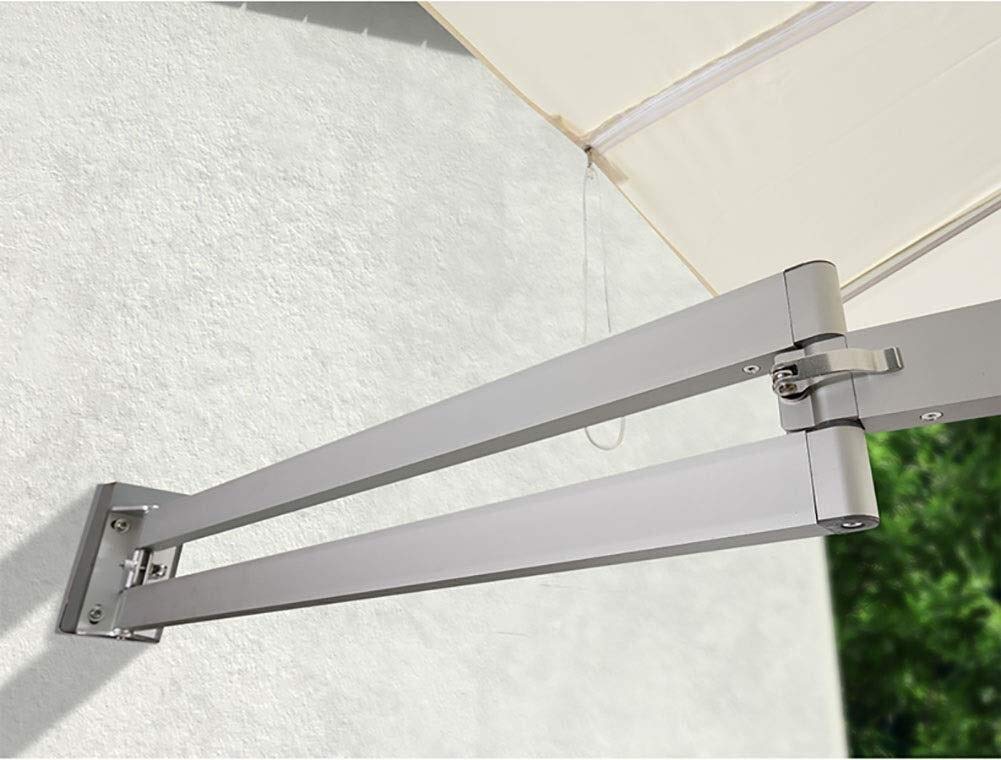 ROLTIN Parasol Garden Umbrella 250cm Wall Solar LED Lights and Metal Pole - Garden tilt Adjustment Sun Shade Umbrella