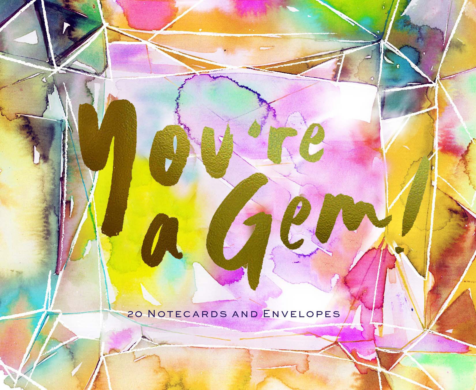 You're a Gem!: 20 Notecards and Envelopes (Jewelry Themed Stationery, Watercolor Note Cards by Artist Samantha Hahn)
