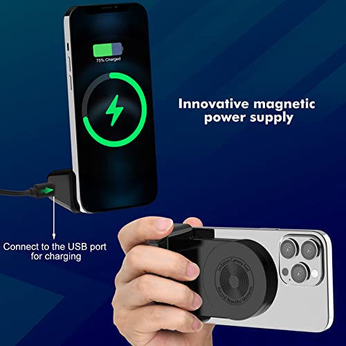 Magnetic Camera Handle, Magnetic Camera Handle Bluetooth Bracket, Smart Phone Handle, with Magsafe Bluetooth Wireless Camera Shutter, Suitable for iPhone Samsung Android Vlog Photo and Video Shooting