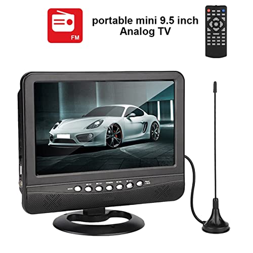 SWEDEN Portable 9 Inch Car Analog TV Player LCD Color Screen Radio Mini Digital Wide Viewing Video Player Monitor-US Plug