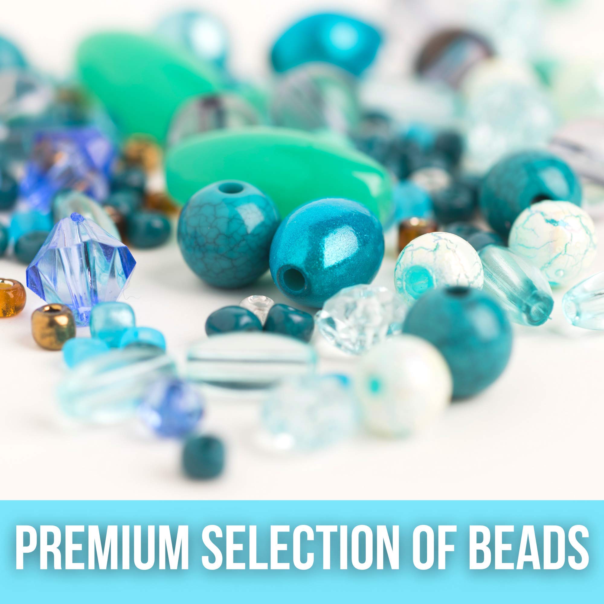 MODDA Jewelry Making Supplies - Jewelry Making Kits for Adults, Teens, Girls, Beginners, Women - Includes Instructions, Tools, Beads, Charms for Necklace, Earring, Bracelet Making Kit - Turquoise Set