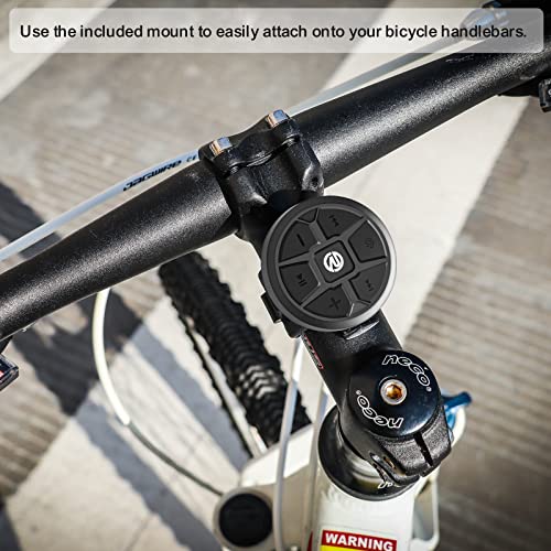 Recoil Waterproof Bluetooth Media Button Steering Wheel Remote Control for Car Bike Motorbike Boat Powersports Compatible iPhone 14 Pro/SE/14, Samsung Galaxy or Any Android Device