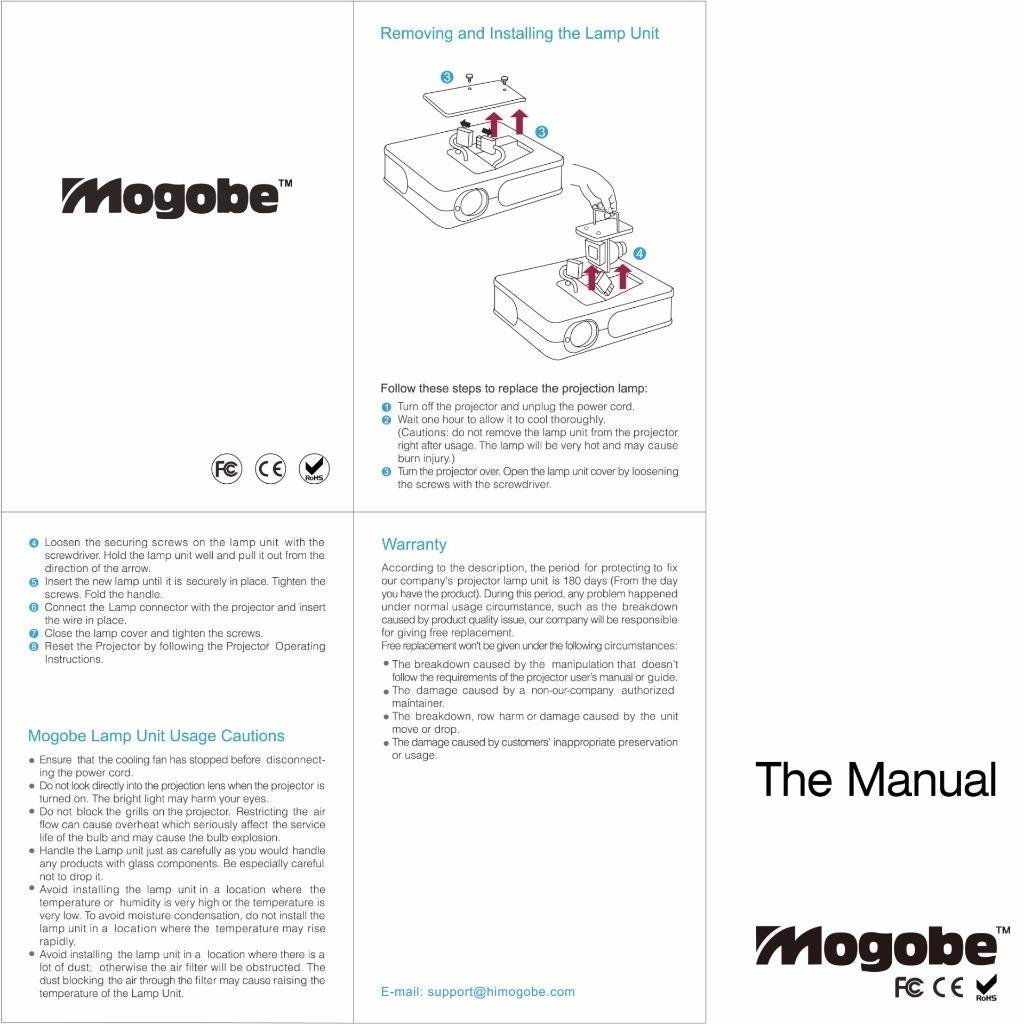 Mogobe for 20-01032-20 Replacement Projector Lamp with Housing for Smart Board UF55W UF65 UF55