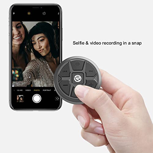 Recoil Waterproof Bluetooth Media Button Steering Wheel Remote Control for Car Bike Motorbike Boat Powersports Compatible iPhone 14 Pro/SE/14, Samsung Galaxy or Any Android Device