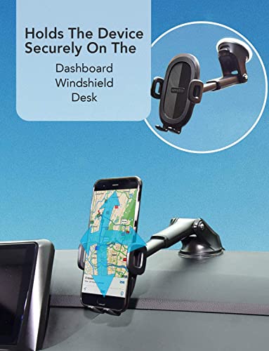 APPS2Car Suction Cup Phone Holder Windshield/Dashboard/Window, Universal Dashboard & Windshield Suction Cup Car Phone Mount with Strong Sticky Gel Pad, Compatible with iPhone, Samsung &Other Cellphone