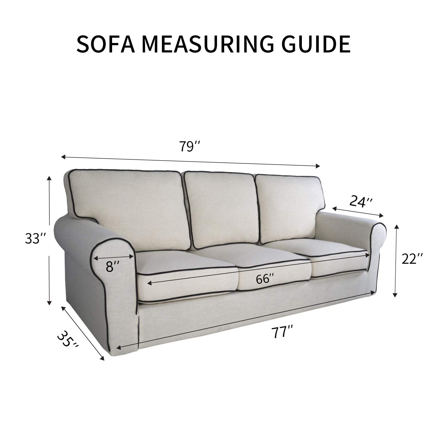 PureFit Super Stretch Chair Sofa Slipcover – Spandex Non Slip Soft Couch Sofa Cover, Washable Furniture Protector with Non Skid Foam and Elastic Bottom for Kids, Pets (Sofa, Dark Gray)