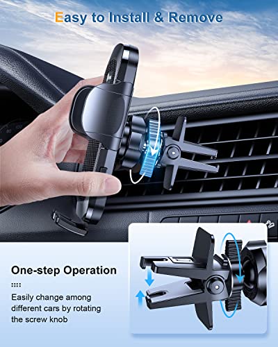 Humixx 【2022 Military-Grade Stability】 Phone Mount for Car Vent Universal Car Phone Holder Mount Hands-Free Cell Phone Holder Car Air Vent for iPhone 13 14 Plus Pro Max Samsung S22 Ultra & All Phones