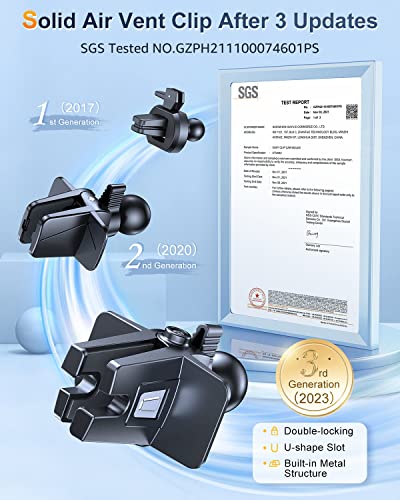 Humixx 【2022 Military-Grade Stability】 Phone Mount for Car Vent Universal Car Phone Holder Mount Hands-Free Cell Phone Holder Car Air Vent for iPhone 13 14 Plus Pro Max Samsung S22 Ultra & All Phones