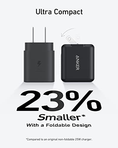 25W USB C Super Fast Charger, 312 Charger, Anker Ace Foldable PPS Fast Charger for Samsung Galaxy S23 Ultra/S23+/S23/S22 Ultra/S22+/S22/S21/S20/Note 20 Ultra/Note 10/Z Fold 3, Cable Not Included