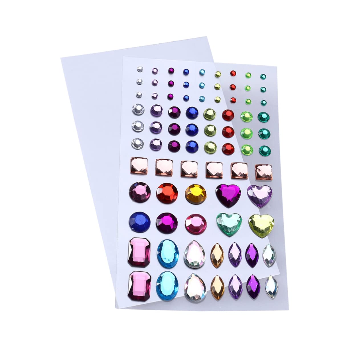 SEWACC Self Adhesive Acrylic Crystal Rhinestone Jewel Stickers Sheets Assorted Colors and Shapes for Crafts DIY Projects Nail Multicolor Type 2