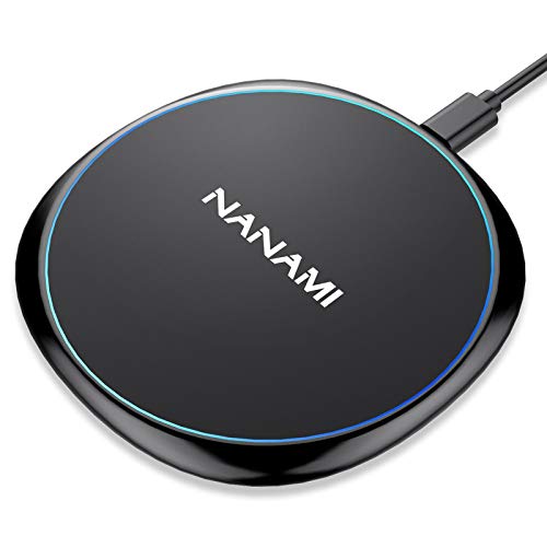 Fast Wireless Charger, NANAMI 7.5W Charging Pad Compatible iPhone 14/13/13 mini/12/SE 2/11/11 Pro/XS Max/XR/X/8, 10W Qi Charger for Samsung Galaxy S23/S22/S21/S20/S10/S9/S8/Note 10+/9/8 & 5W AirPods 2