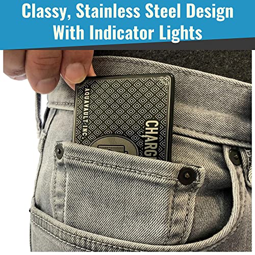 ChargeCard Portable Phone Charger & Power Bank – Fast Charging and Compact – Interchangeable Cables (Lightning, USB-C, Micro USB) - For iPhone and Android – Credit Card Sized Phone Battery Pack